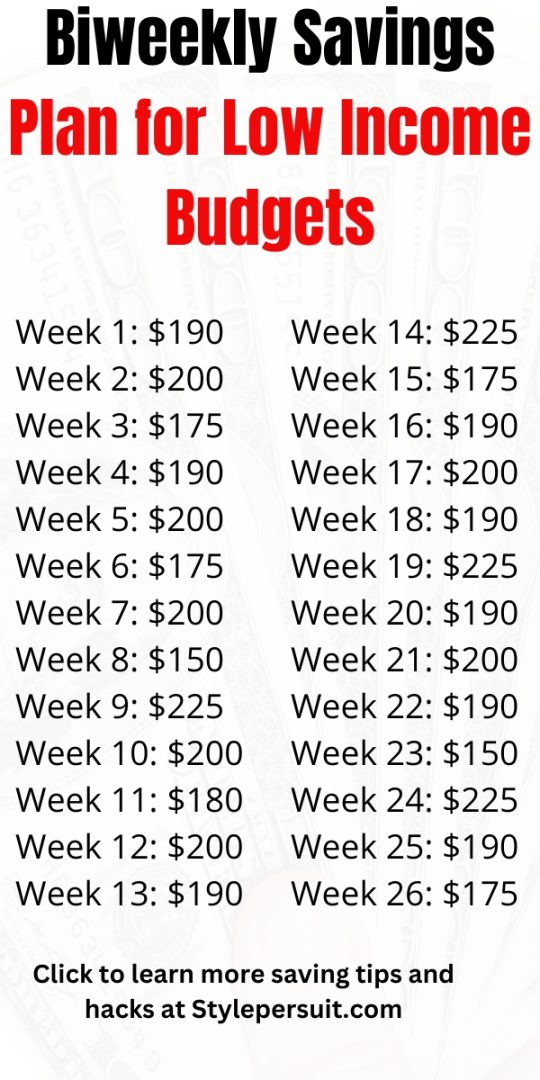 Biweekly Savings Plan for Low-Income Budgets - StylePersuit