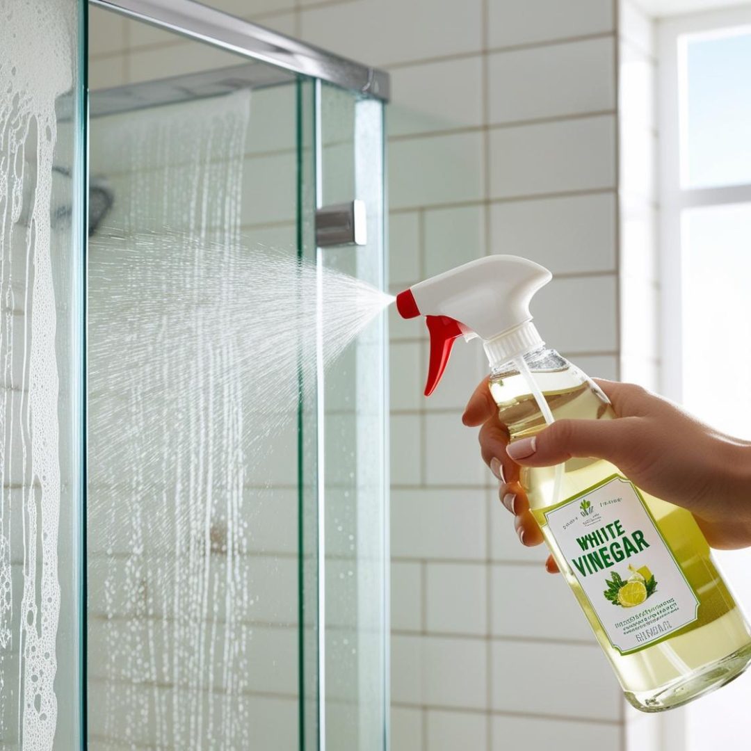 Using Vinegar Solution to Remove Hard Water Stains From Shower Doors ...